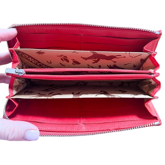 Longchamp | Bags | Longchamp Le Pliage Cuir Red Leather Wallet | Poshmark